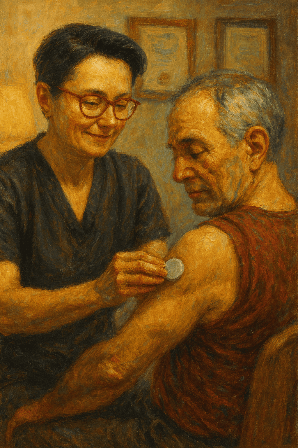 Aplică senzorul de glicemie la Dr. Petrache - Dr. Petrache